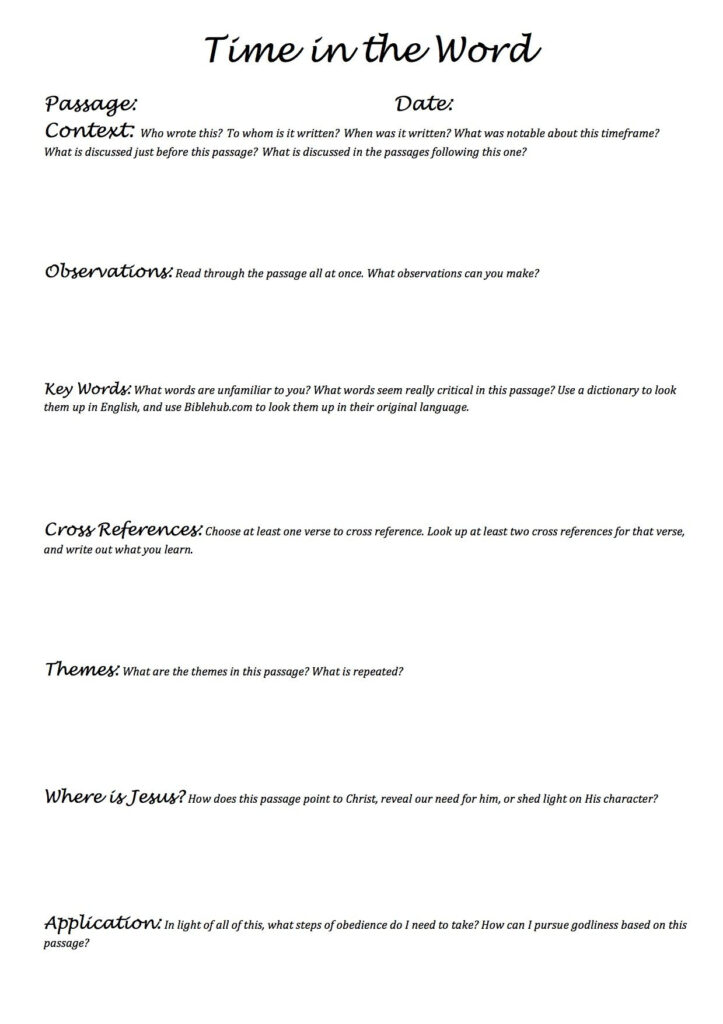 Adult Bible Study Printable Worksheets | Ronald Worksheets