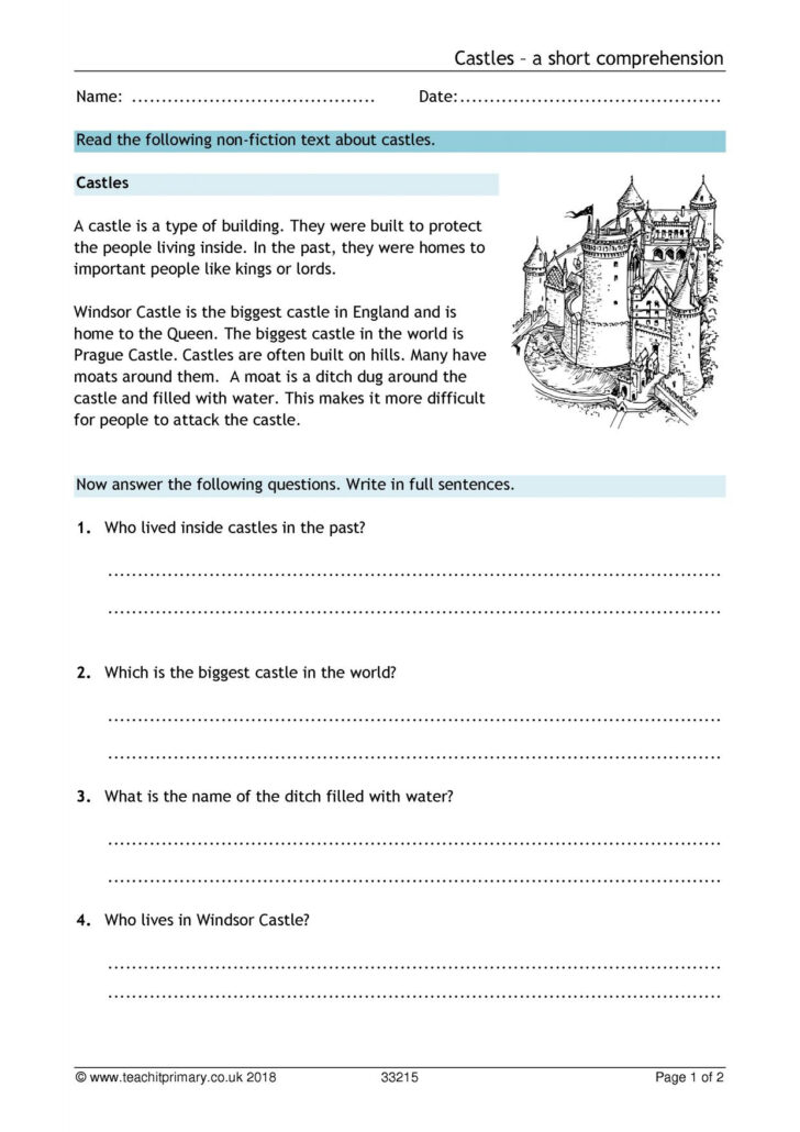 Free Printable Comprehension Worksheets Ks1 | Ronald Worksheets