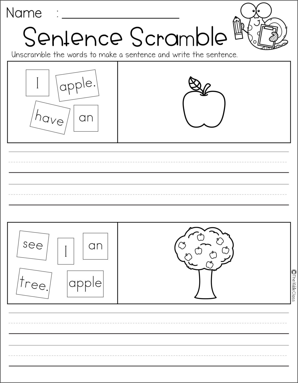 Free Printable Scrambled Sentences Worksheets | Ronald Worksheets