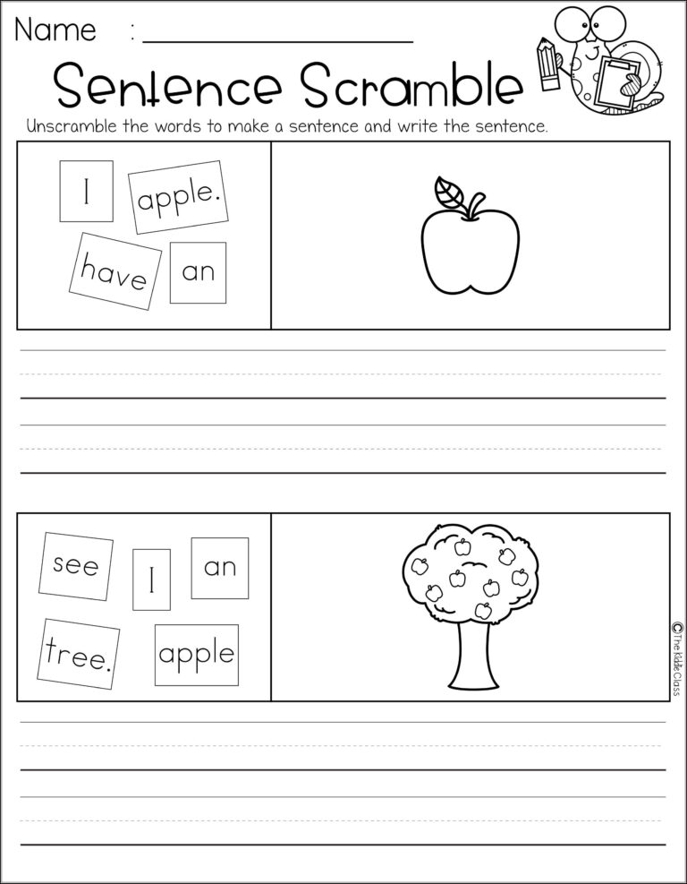 Free Printable Scrambled Sentences Worksheets | Ronald Worksheets
