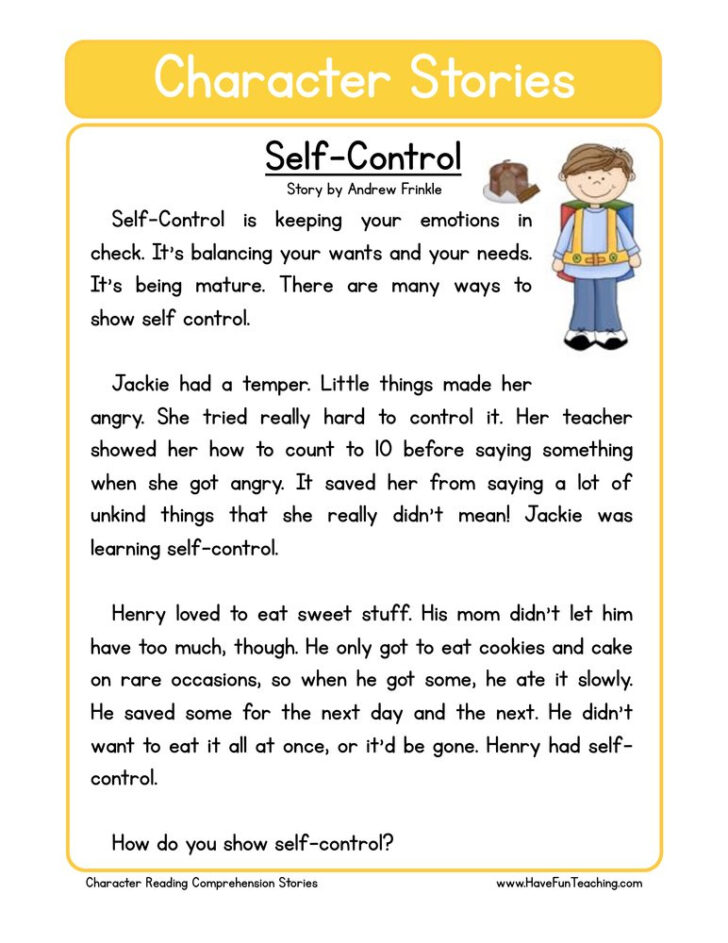 Free Self Control Printable Worksheets | Ronald Worksheets