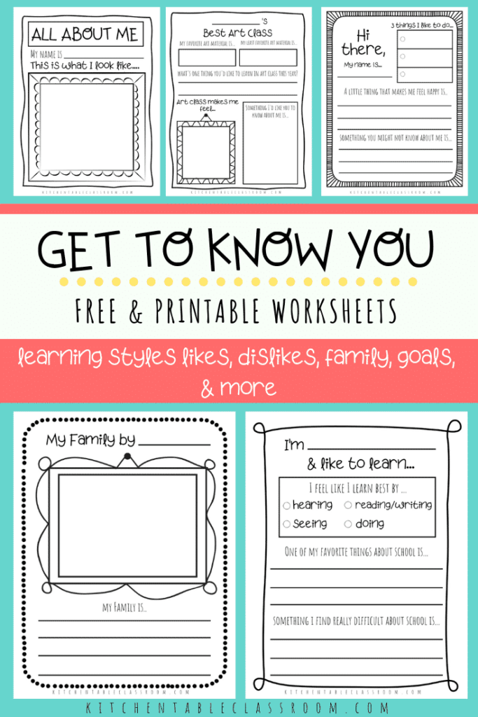 Getting To Know You Worksheets Printable For Kids | Ronald Worksheets