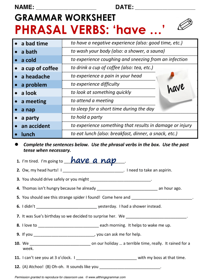 Grammar Worksheets Printable For Middle School | Ronald Worksheets