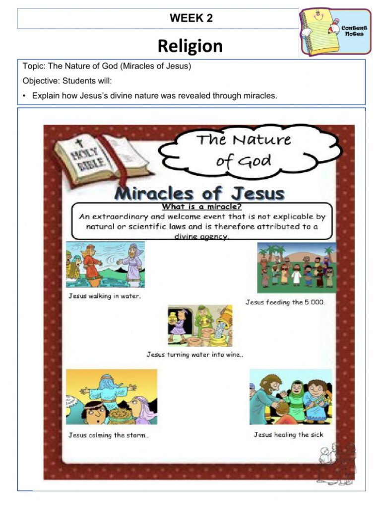 Miracles Of Jesus Worksheets Printables | Ronald Worksheets