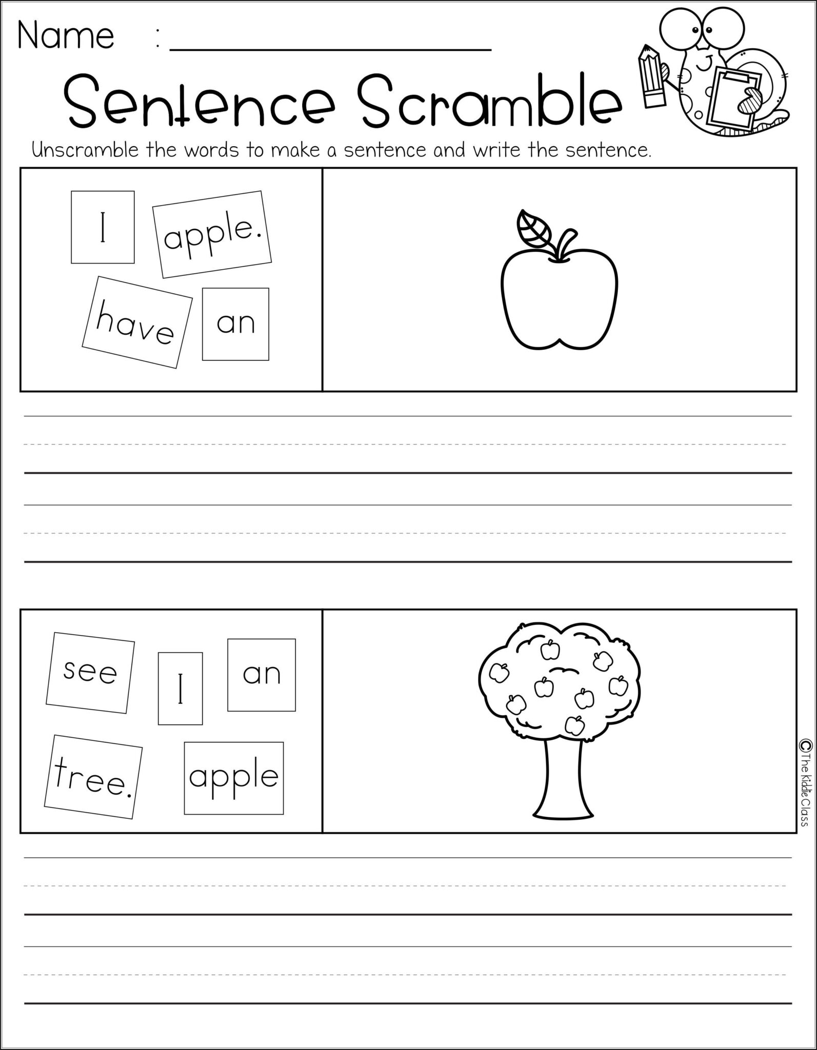 Scrambled Sentences Worksheets Printable | Ronald Worksheets