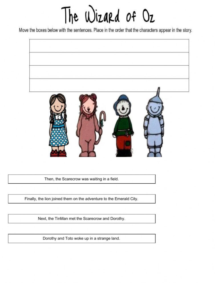 The Wizard Of Oz Worksheets Printable | Ronald Worksheets