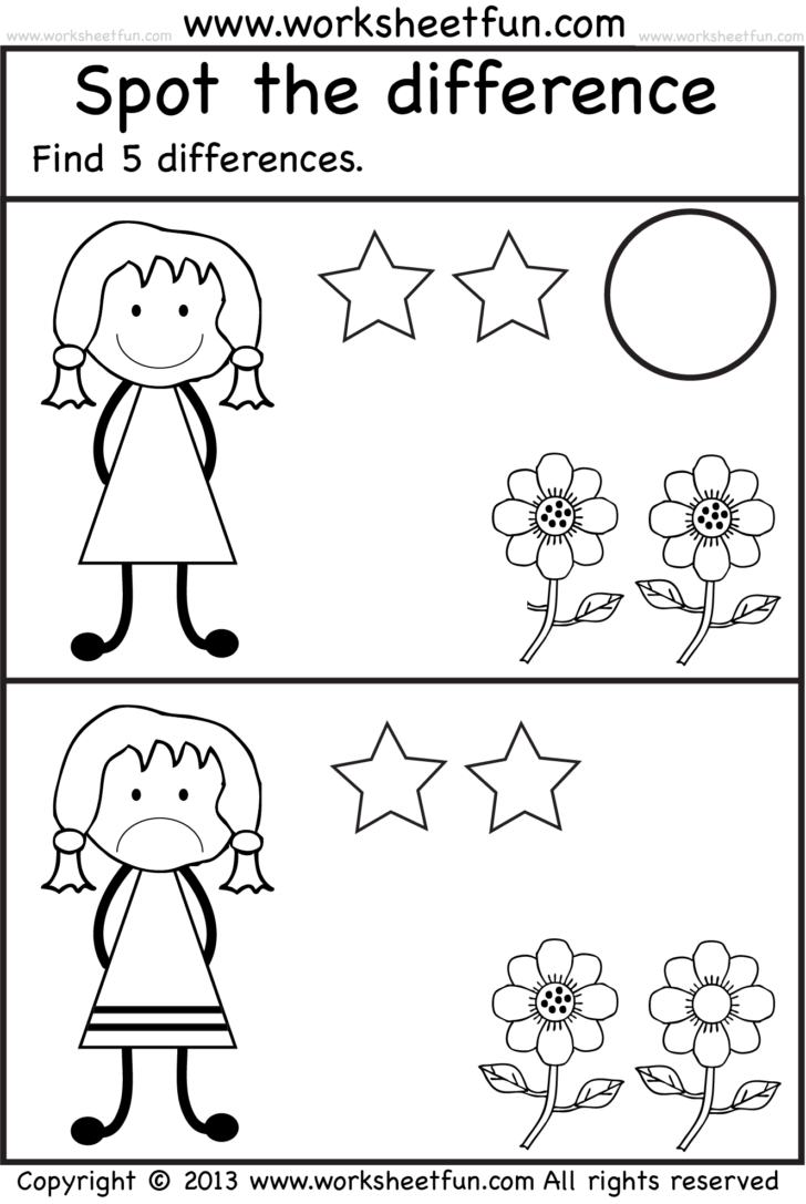 Worksheets Printable Spot The Differences | Ronald Worksheets