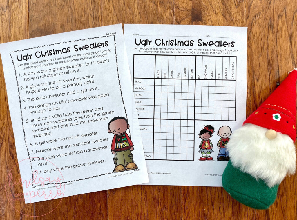 Ugly Christmas Sweater Math Worksheet Answers | Ronald Worksheets