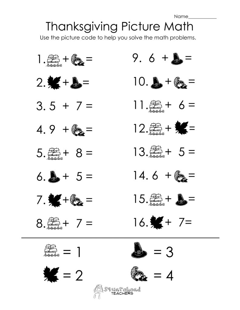 Pre-Algebra Thanksgiving Worksheets | Ronald Worksheets